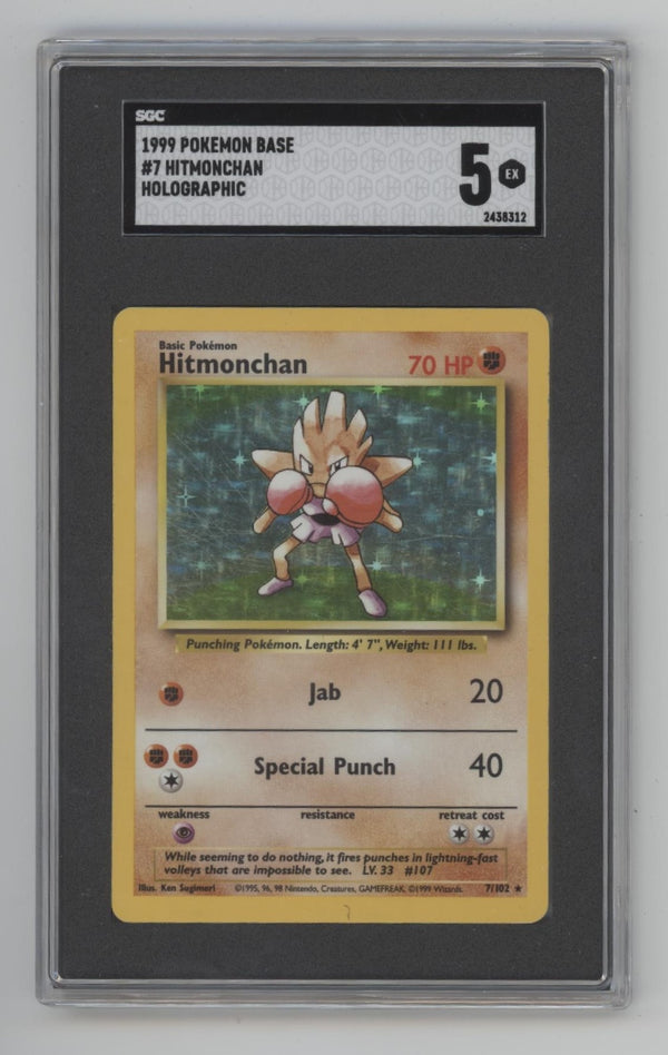 Hitmonchan Pokemon Base Set Holo #7 SGC 5 | Collector Store LLC