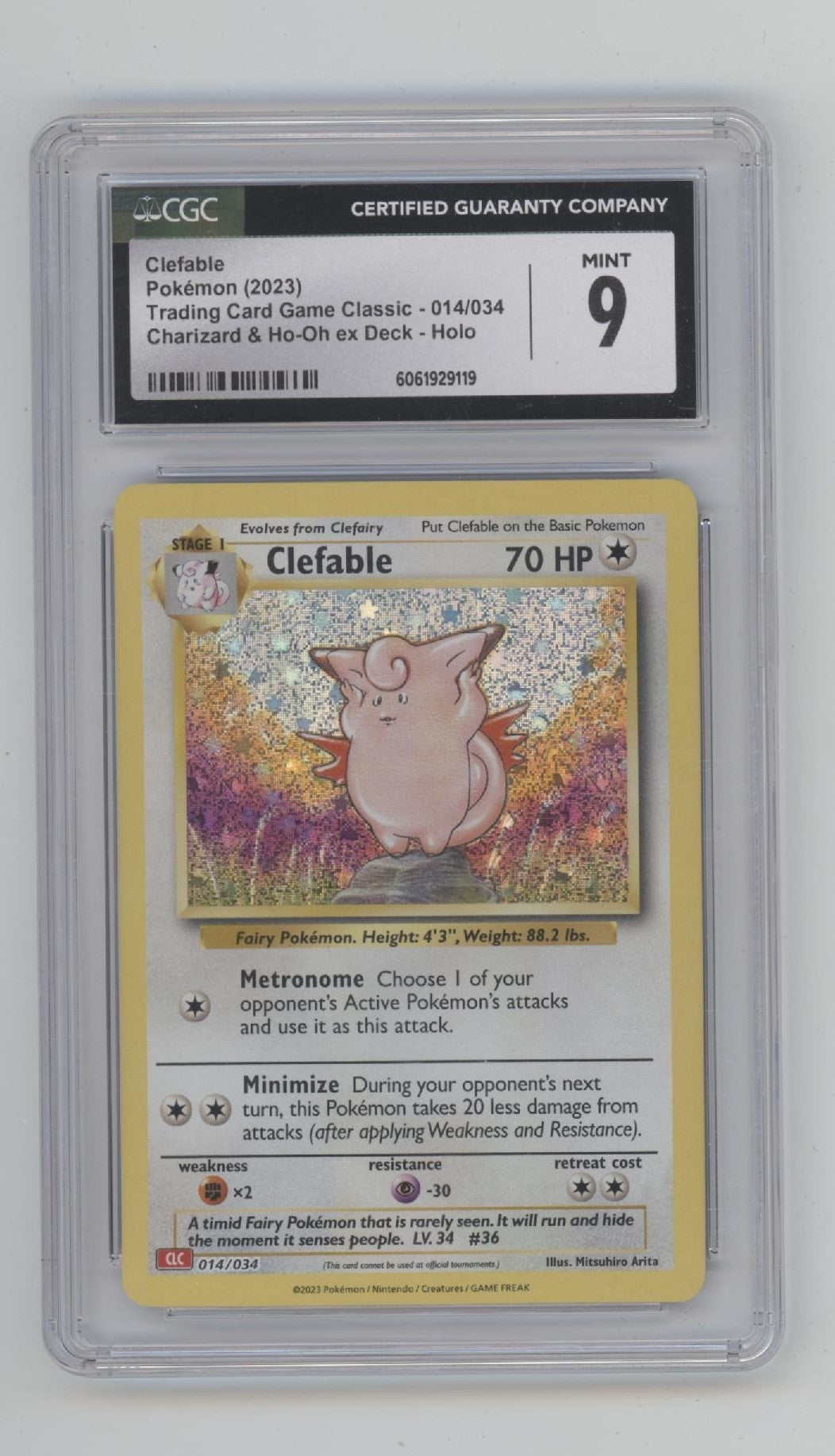 Clefable Pokemon Charizard & Ho-Oh ex Deck Holo #014 CGC 9