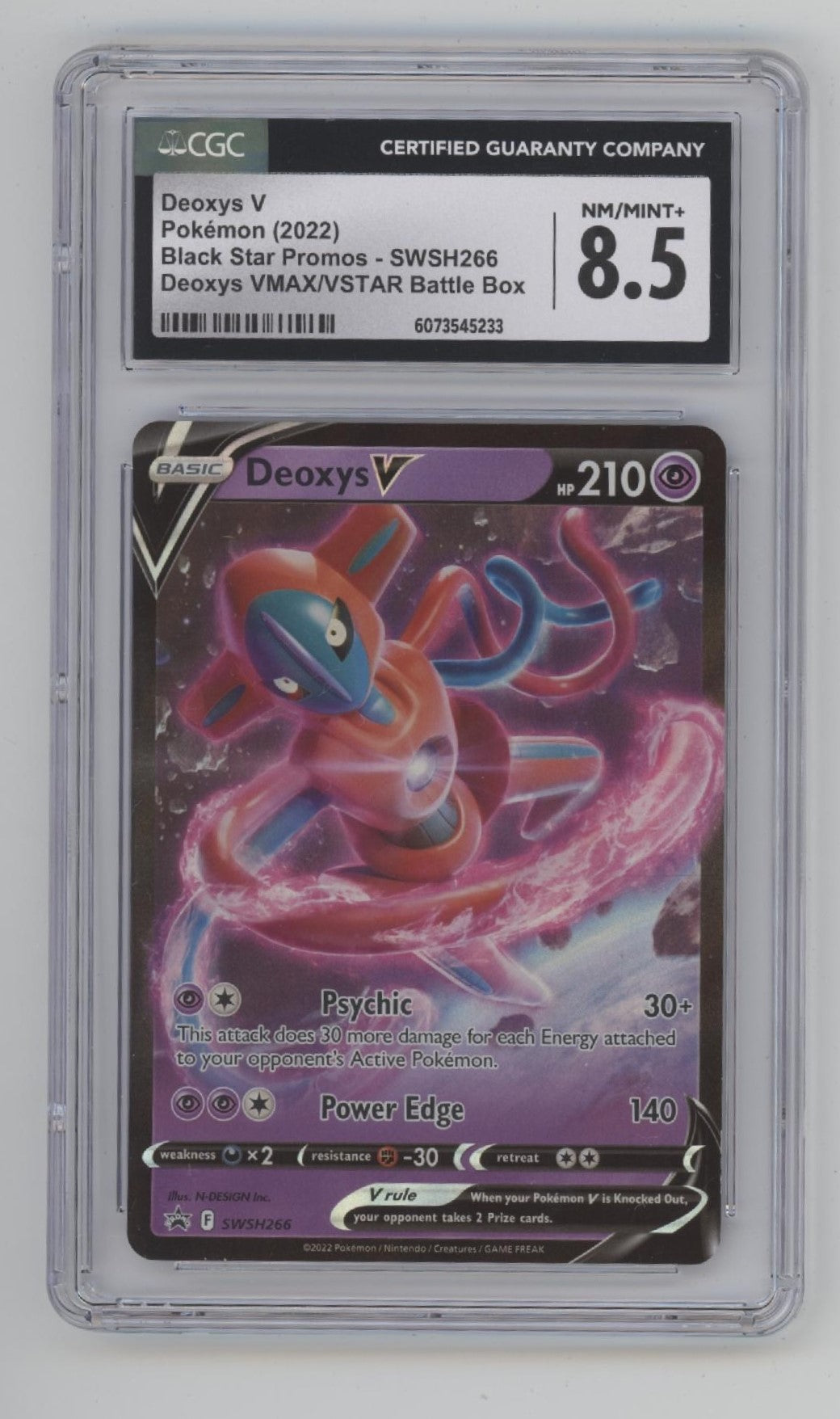 Deoxys V Pokemon VMAX / VSTAR Battle Box Black Star Promo #SWSH266 CGC 8.5 | Collector Store LLC