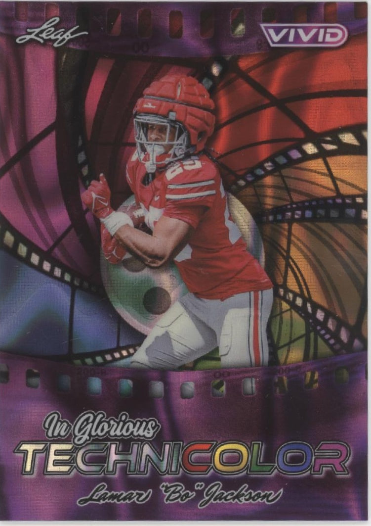 Lamar Jackson 2025 Leaf Vivid In Glorious Technicolor 1/1 #GB-5 ...
