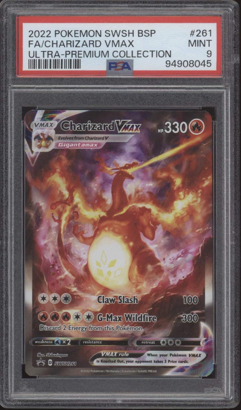 Charizard VMAX Pokemon Ultra Premium Collection Full Art #261 PSA 9