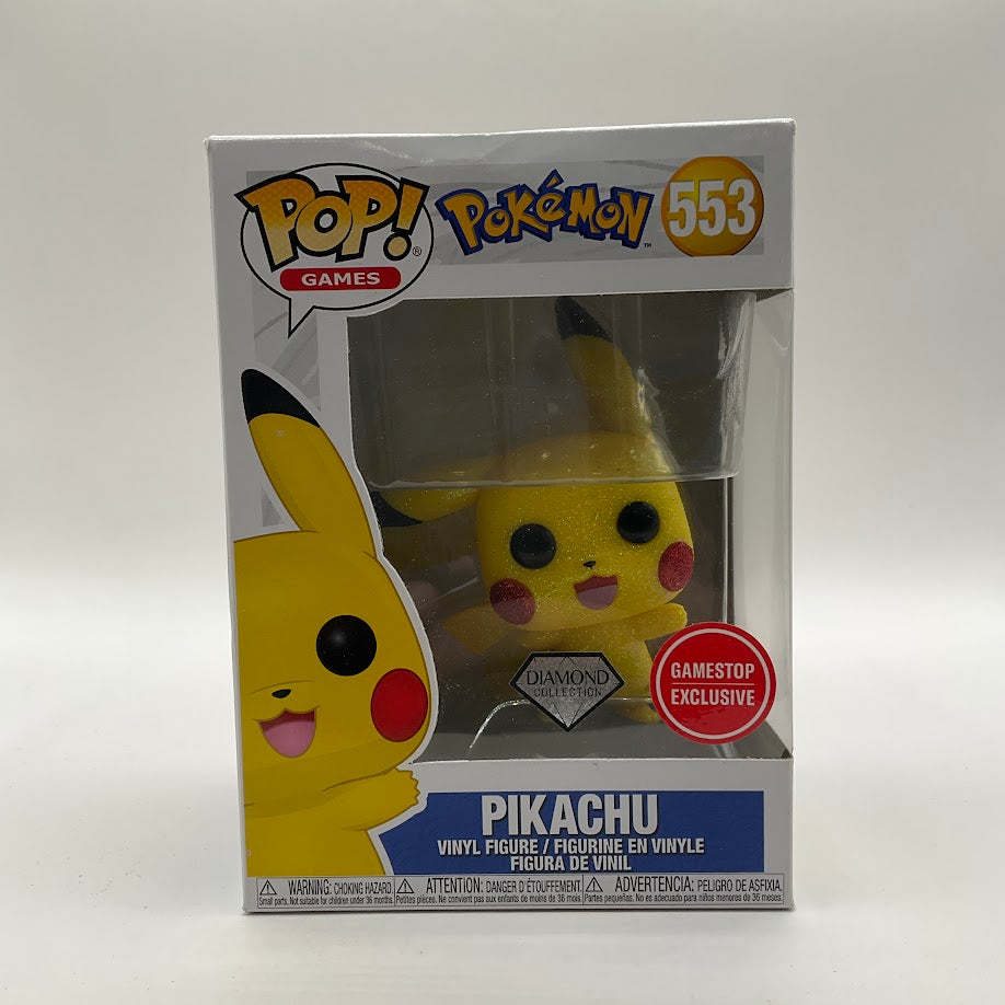 Pikachu Funko Pop! Pokemon #553 Diamond Collection GameStop Exclusive ...