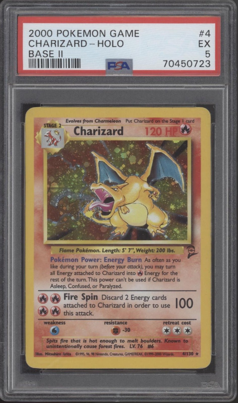 Charizard Pokemon Base Set 2 Holo #4 PSA 5 - Collector Store LLC