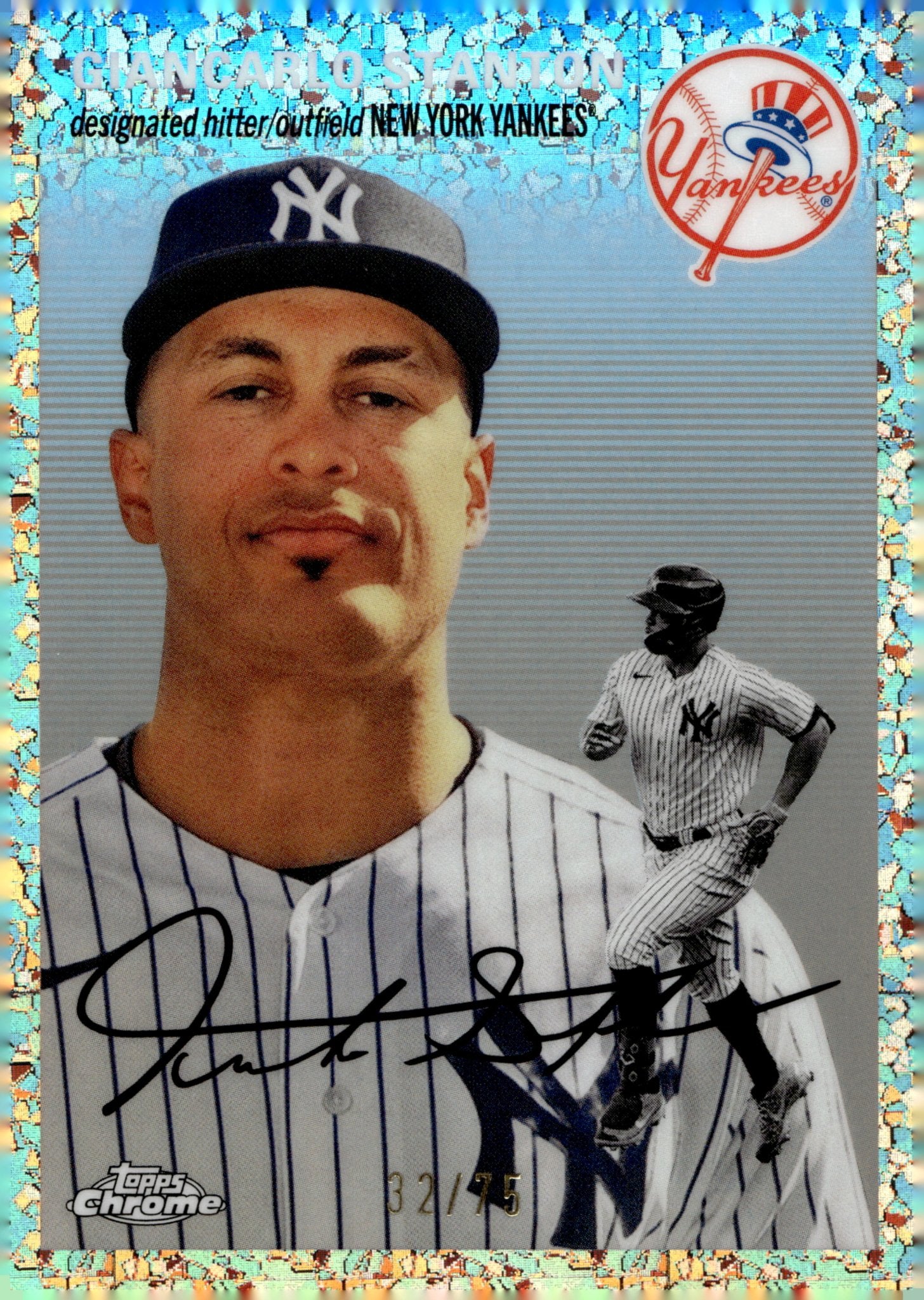 Giancarlo Stanton 2023 Chrome Platinum Rose Gold Mini Diamond Refractor ...